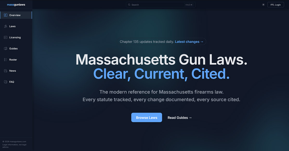 MA Chapter 135 Gun Law Guide: 2026 Compliance